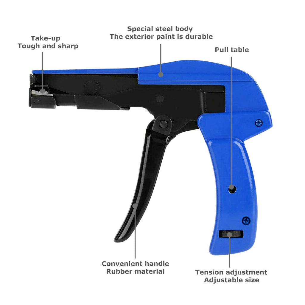 Industrial Zip Tie Gun Tension Fastening Tool 1 Motion Tie & Cut Off C ...