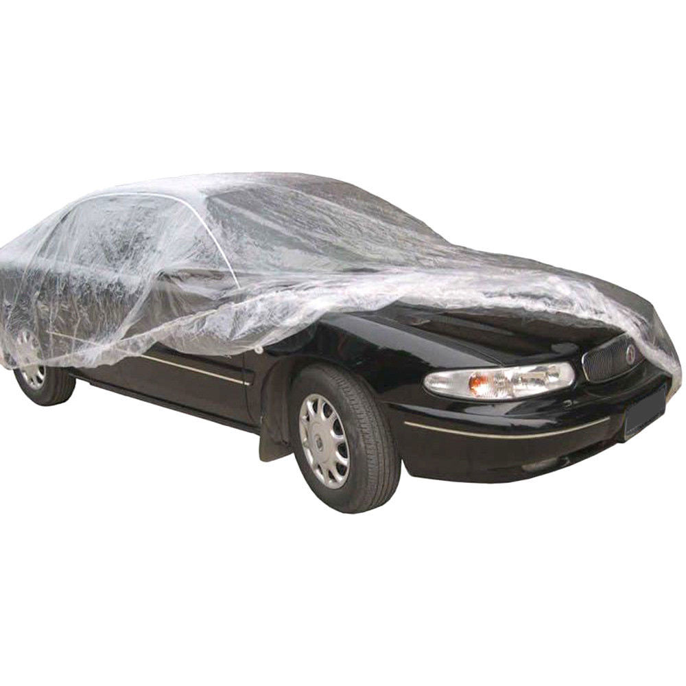 5 PACK Clear Plastic Disposable Car Cover Temporary Universal Rain Dus ...